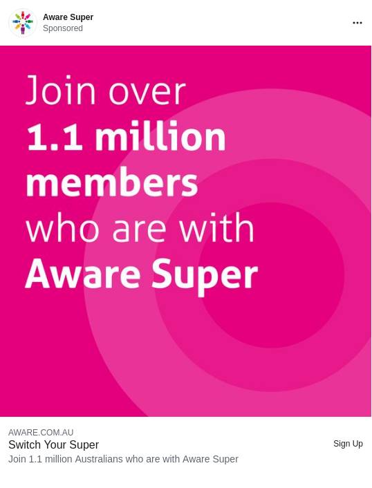 Aware Super Ad - Bigdatr