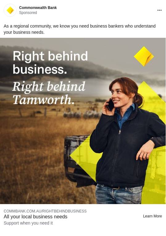 Right behind business, right behind you - CommBank Ad - Bigdatr