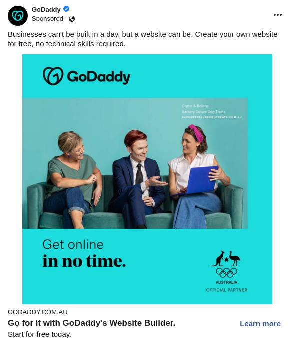 Website Builder | Create a Free Website in Minutes - GoDaddy AU Ad ...