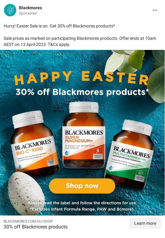 Blackmores Ad - Bigdatr