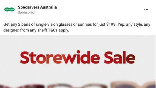 Specsavers Australia FB Page Ad